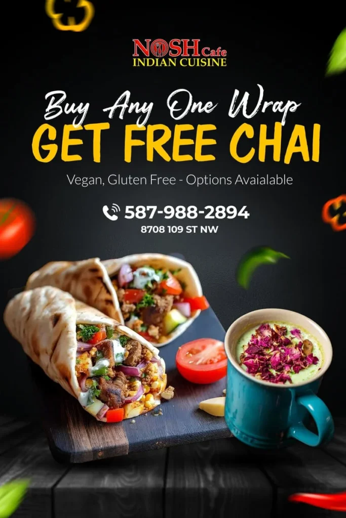 NOSH Cafe Indian Restaurant – 8708 109 St NW, Edmonton, AB T6G 1E9